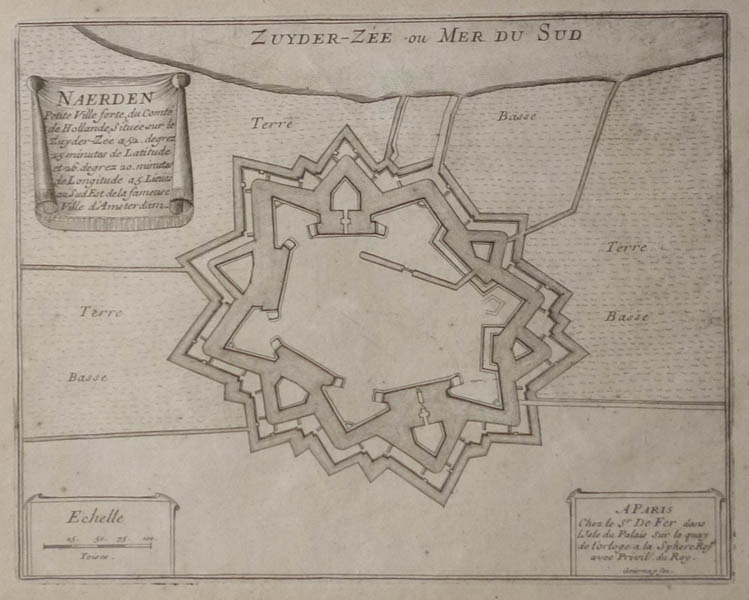 Naerden, an antique plan of Naarden in Netherlands by Nicolas de Fer ...